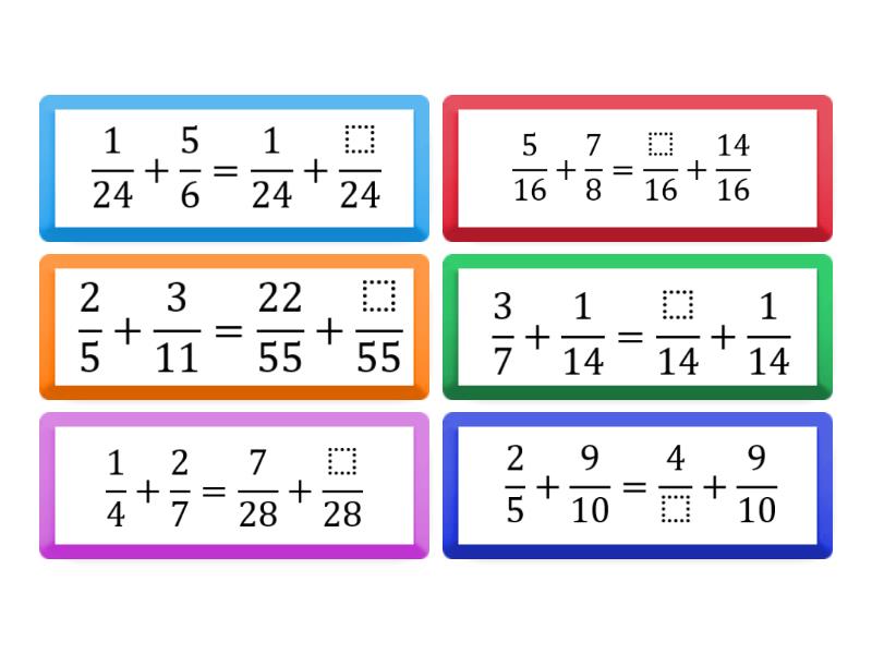 Changing the denominator in adding/subtracting fractions - Flip tiles