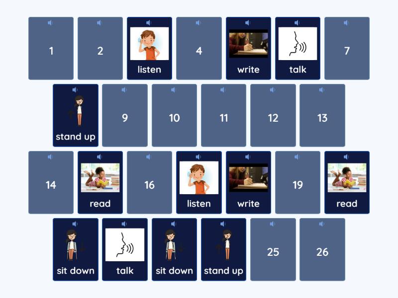 Classroom Instructions Matching - Matching pairs