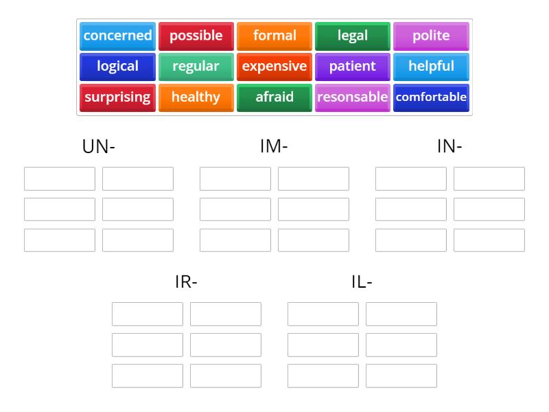 Adj - Negative - Groups - Group sort