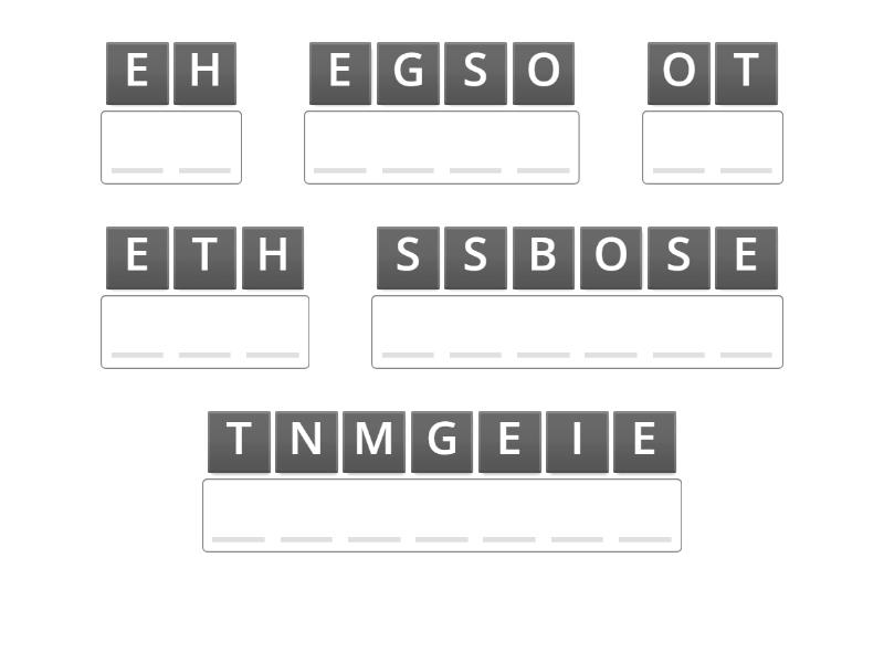 PRESENT SIMPLE TENSE - Anagram