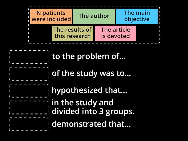 Article starters - Match up