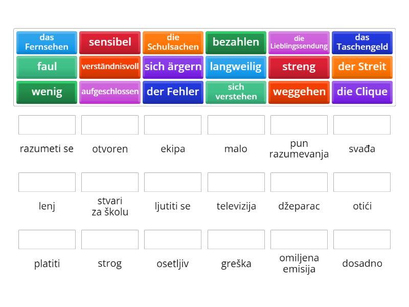 Wie verstehst du dich mit deinen Eltern? - Match up