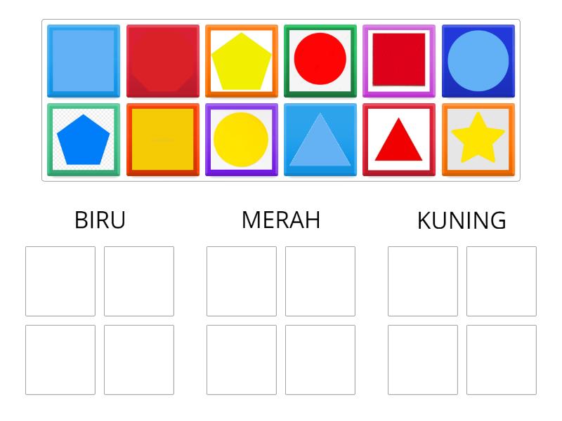 Sila kelaskan bentuk mengikut warna yang sama - Group sort