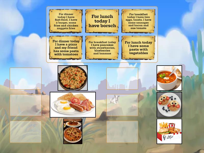 Breakfast, lunch, dinner - Match up