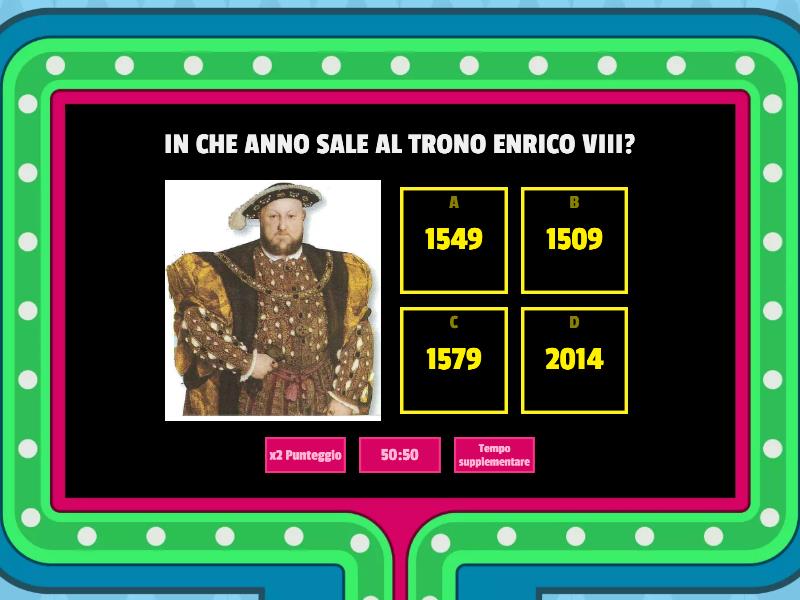 LO SCISMA ANGLICANO - Gameshow quiz