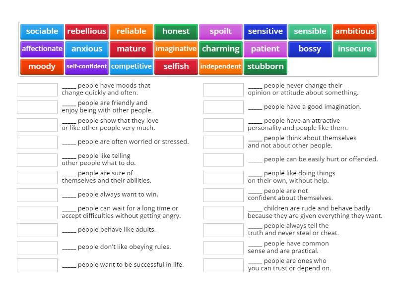 Personality Adjectives (B1) - Associação