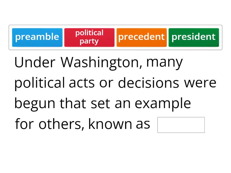 Early Republic Test - MULTIPLE CHOICE - Complete the sentence