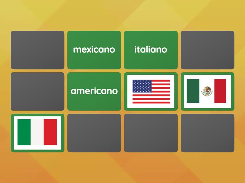 Matching Spanish Nationalities - Matching pairs