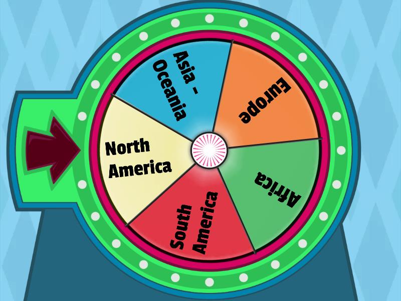 Continents - Spin the wheel
