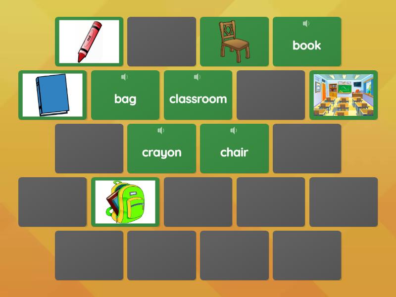 Power Up 1 Unit 1 School - Matching pairs