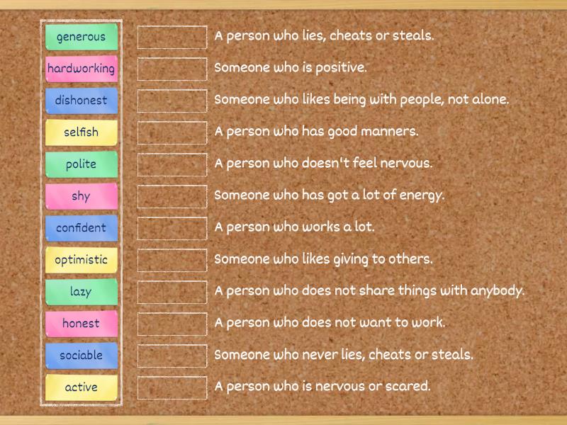 Character Traits - Match up