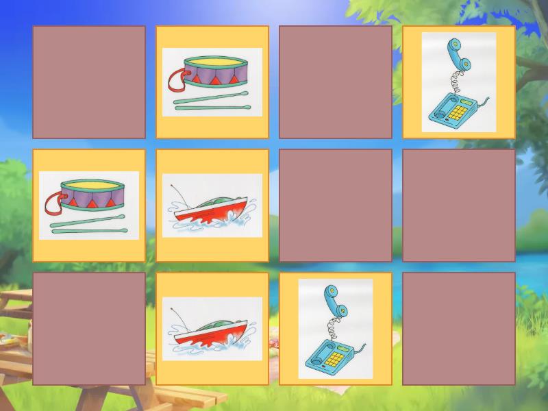 Preschool: Vocabulary- Noisy toys - Matching pairs