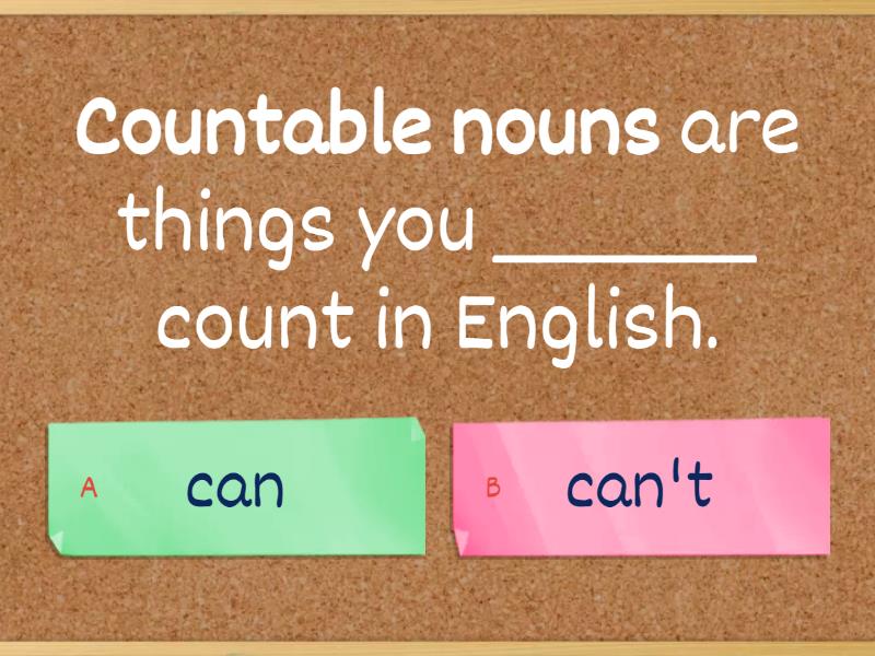 Countable and uncountable nouns rules (elem) - Quiz