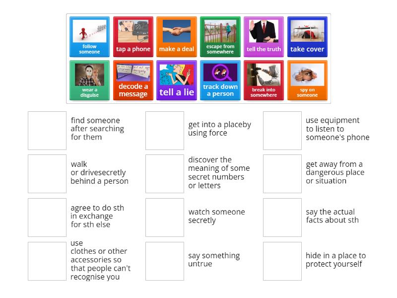 Spy Collocations unit 8 - Match up