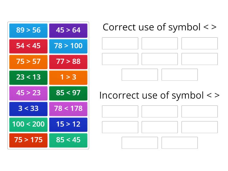 Greater/Less than - Group sort