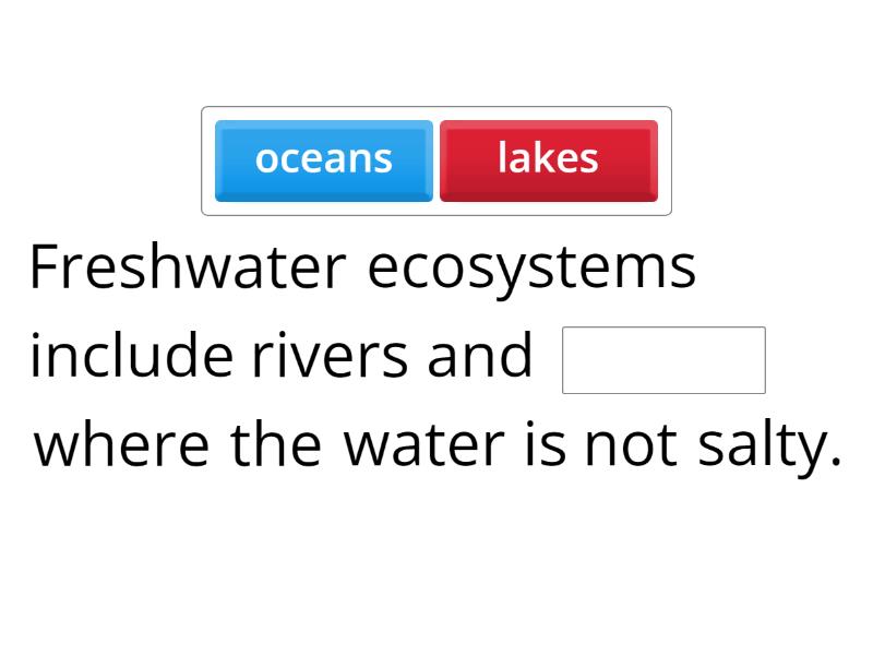 Fill in the Blanks: Aquatic Ecosystems - Complete the sentence