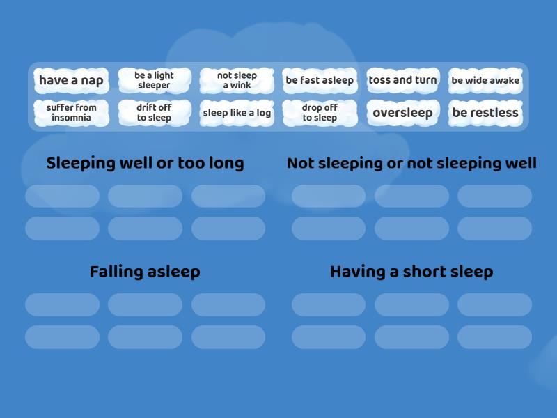 ADV 8A Sleep Vocabulary - Group sort