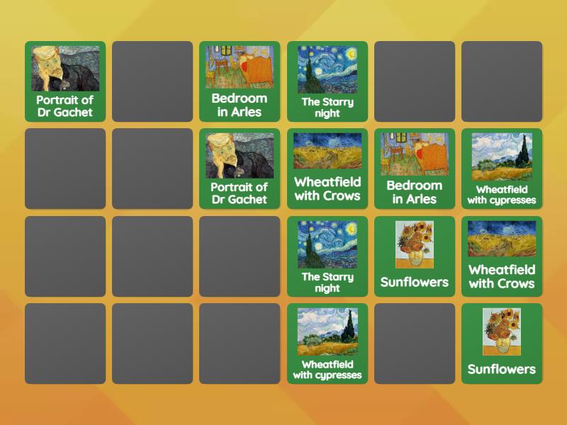 Memory game Van Gogh's paintings - Matching pairs