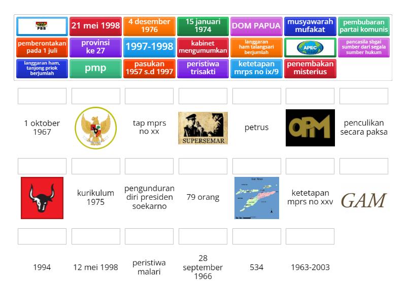 soal ppkn metha orde baru - Match up