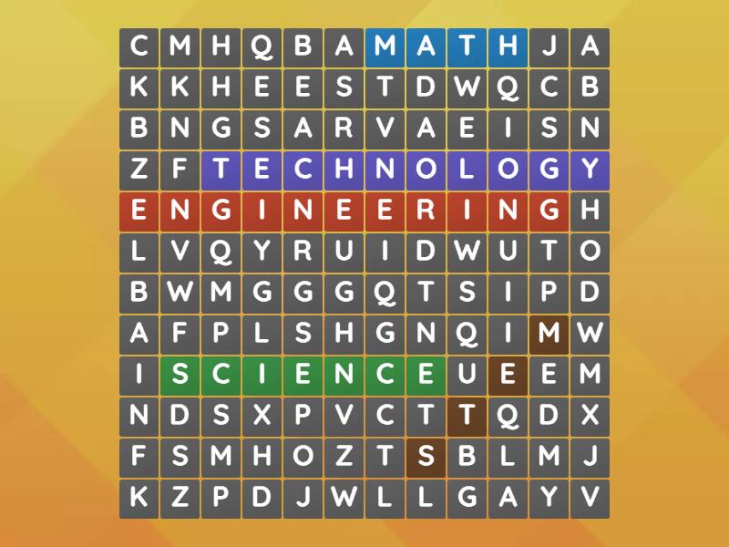 STEM quiz - Wordsearch