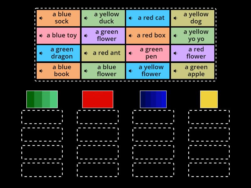 Match the phrases with the colour - Group sort