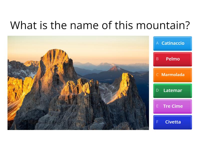 Name of mountains - Quiz