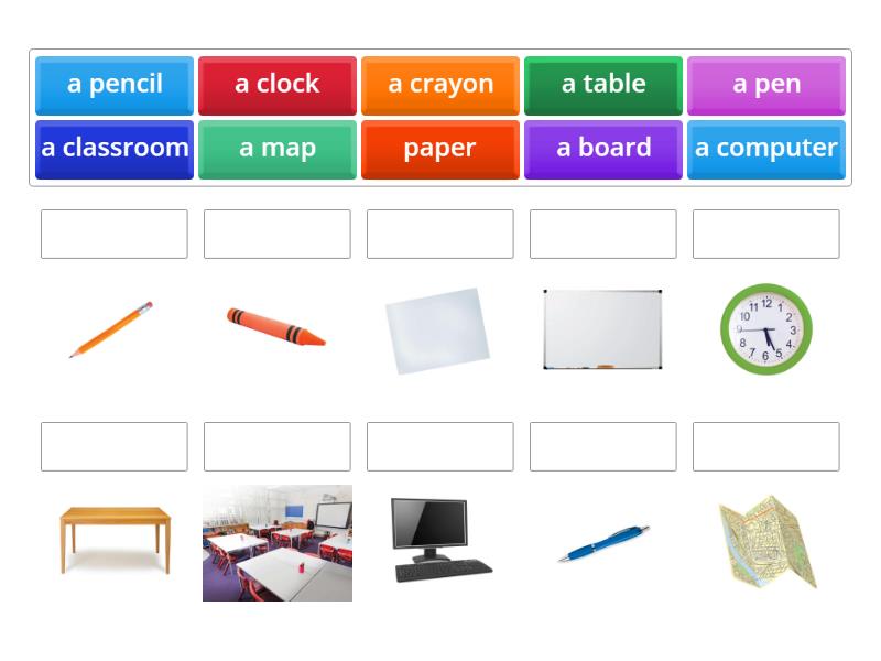 classroom objects - Match up