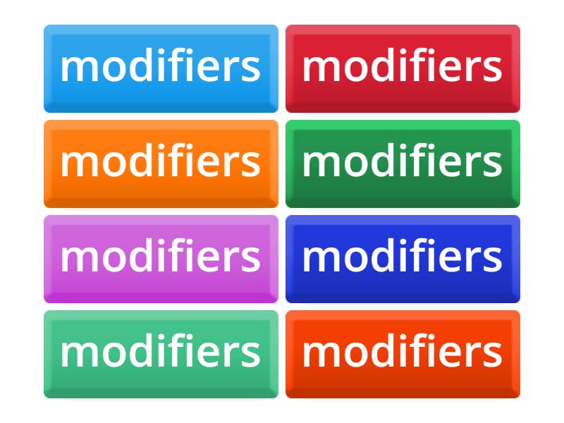 Make sentences with modifiers - Fichas giratorias