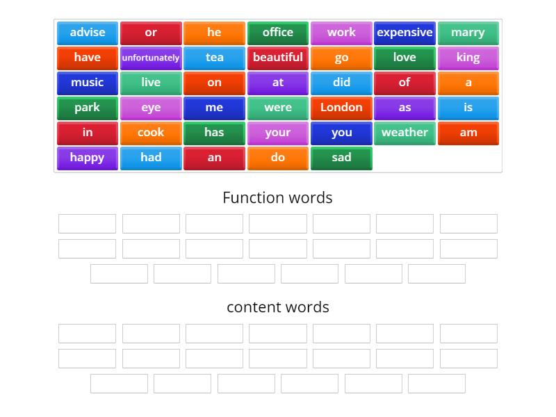 A function word or a content word? - Group sort