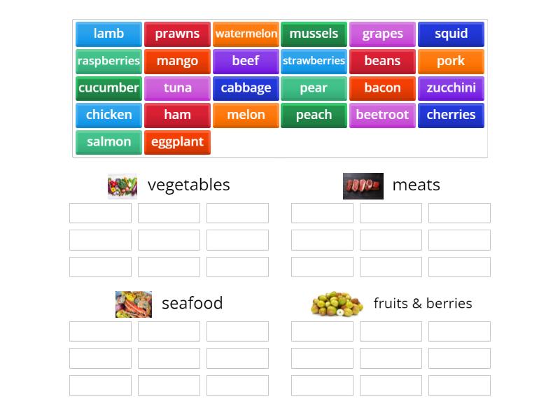 food sorting - Group sort