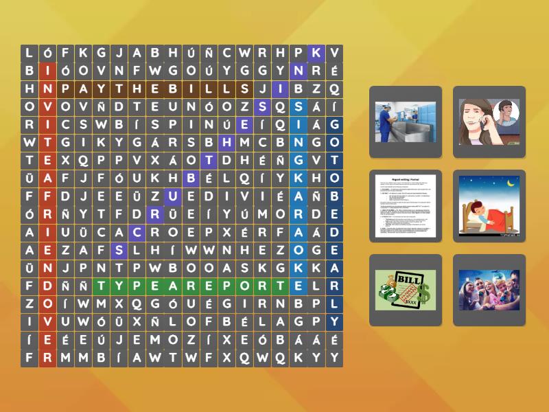 VOCABULARY - Sopa de letras