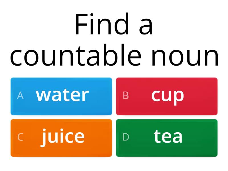 Countable and uncountable nouns - Quiz