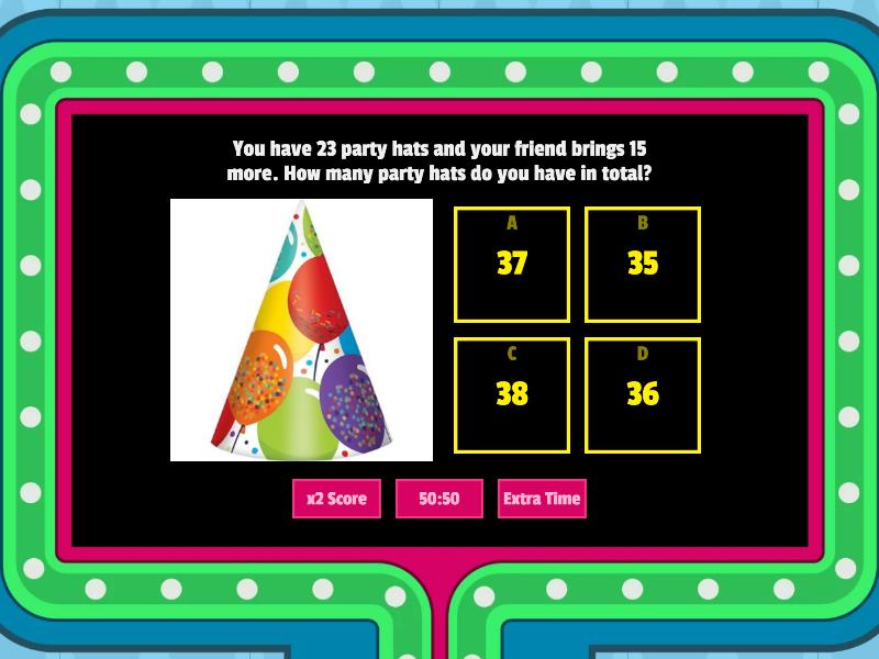 Birthday Party Math Quiz - Gameshow quiz