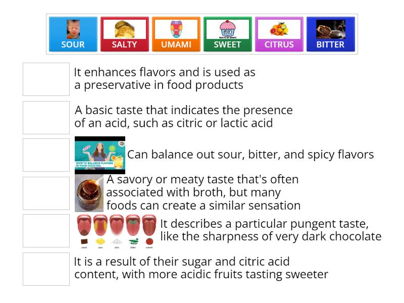 FOOD FLAVORS - Match up