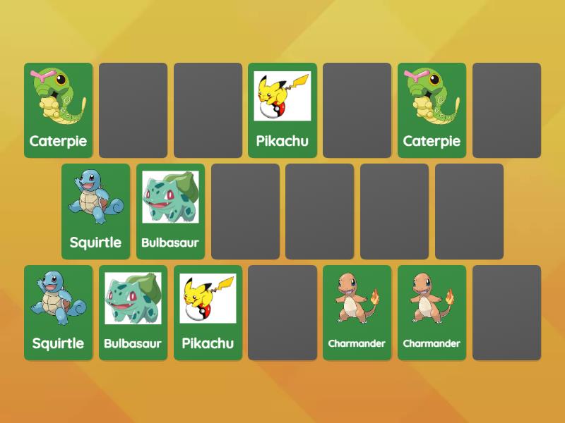 Pokemon matching - Matching pairs