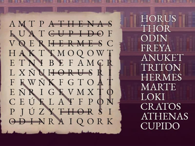 dioses - Sopa de letras