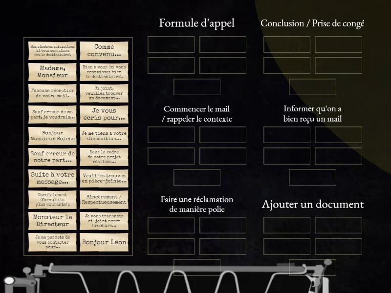 B2.6. Les formules d'un mail pro - Trier par groupe