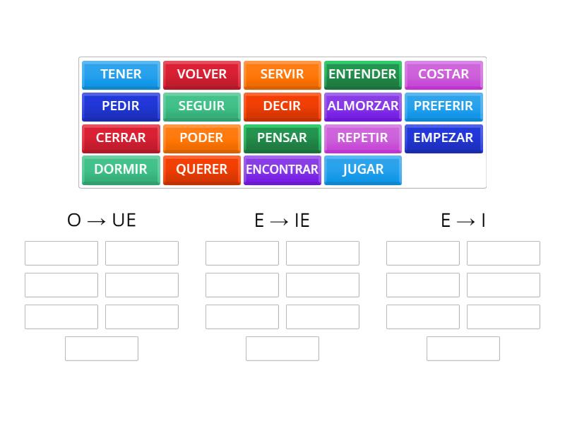 CCA Stem-Changing Verbs - Group sort