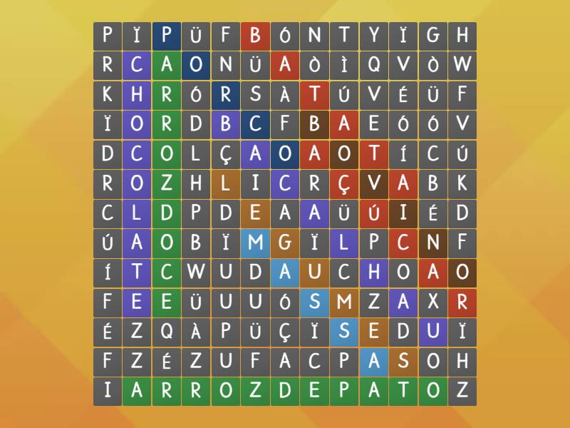 Sopas de Letras (comidas) - Wordsearch