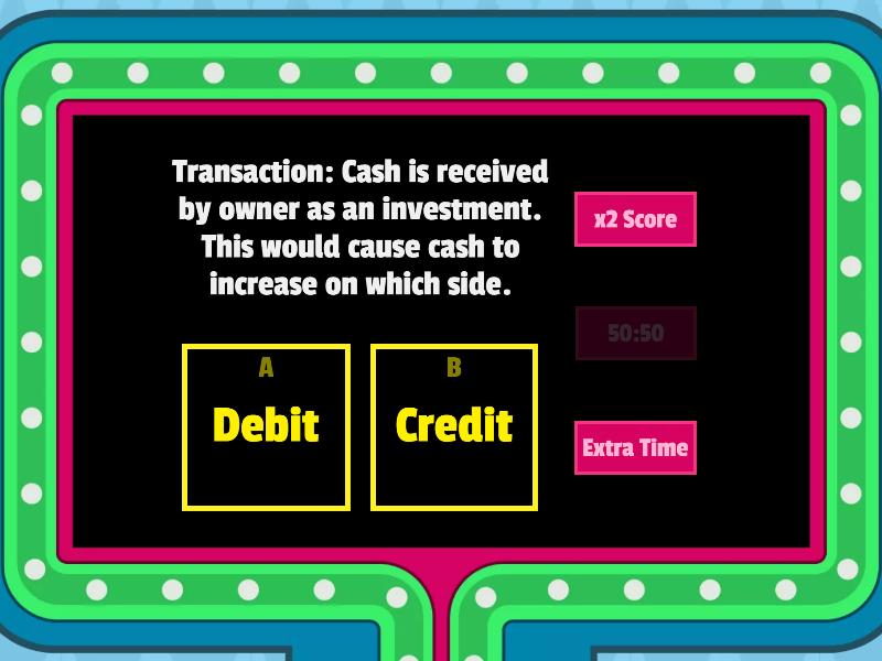 Accounting Transactions (Accounting Equation) - Gameshow quiz
