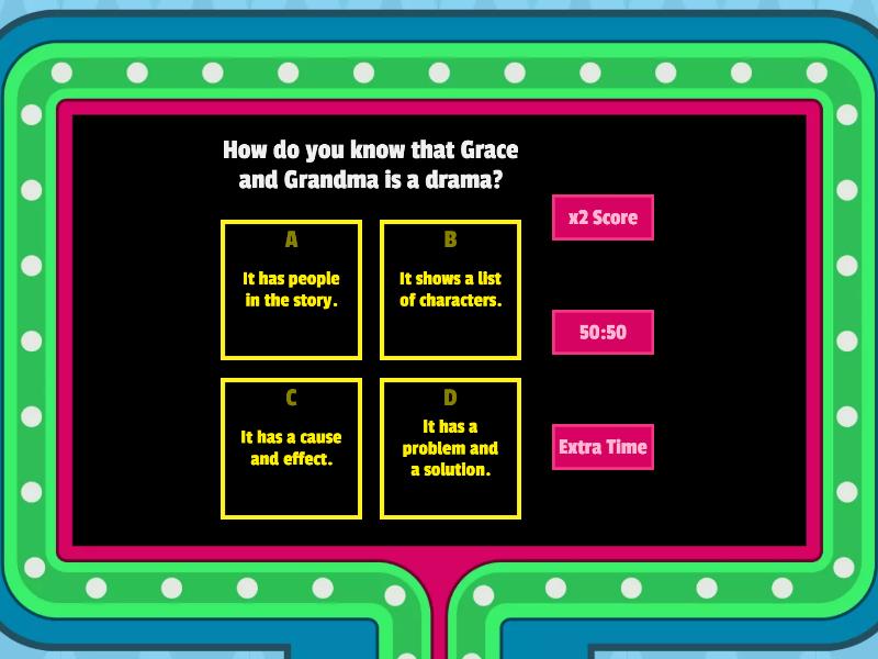 Grace and Grandma - Reading Comprehension - Gameshow quiz