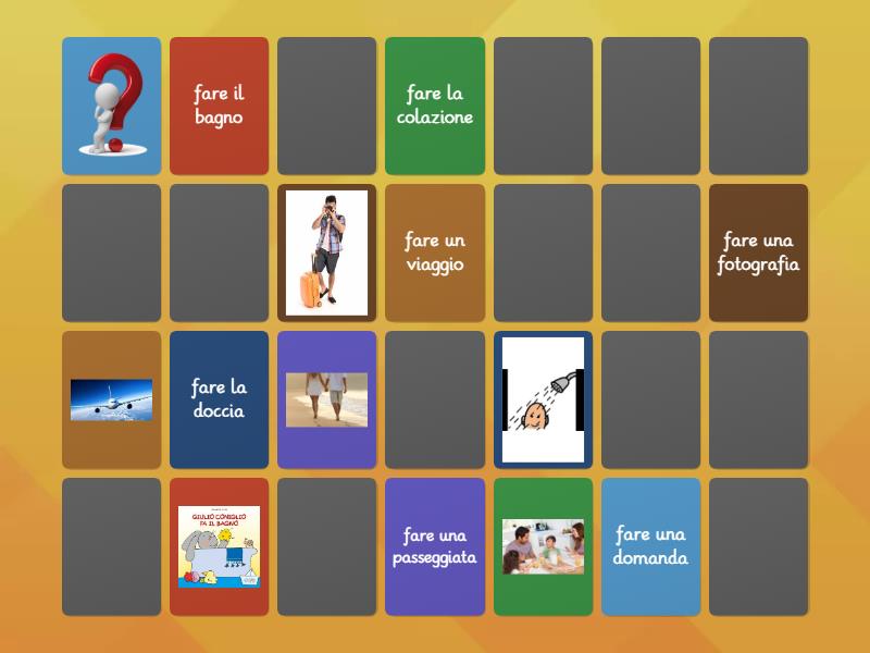 g.Espressioni con il verbo fare - Matching pairs