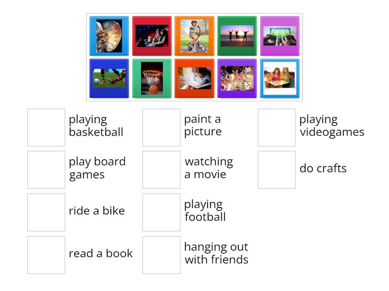 Hobbies - Match up