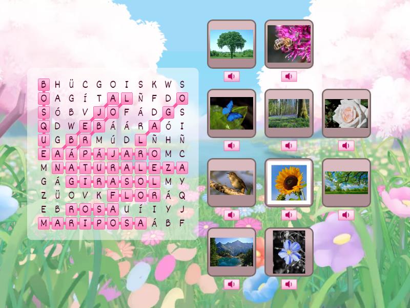 Palabras de la primavera - Wordsearch