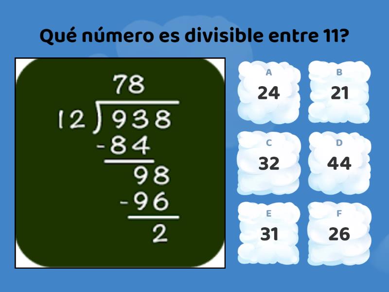 CRITERIOS DE DIVISIBILIDAD 6ºEP - Quiz