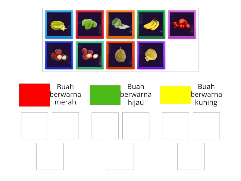Asingkan buah mengikut warna - Group sort