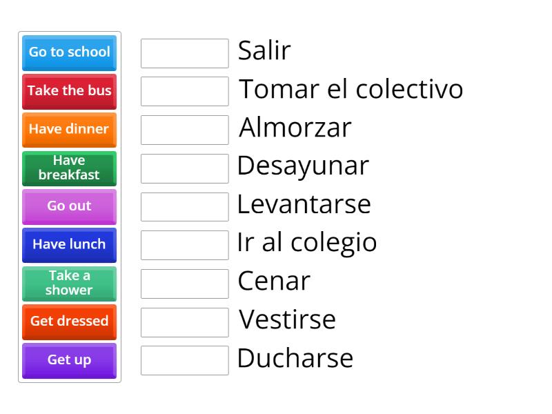 Simple present verbs - Une las parejas