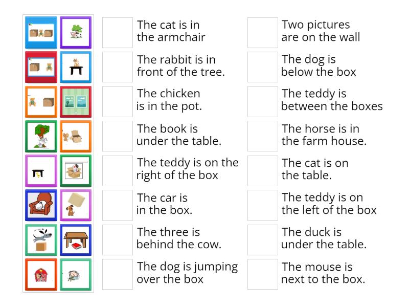 Prepositions of place - Match up