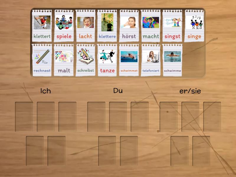 Ich Du Er/Sie Verben - Group sort