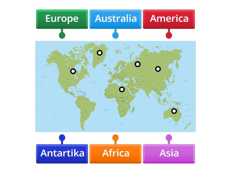 Label the world map ️ ️ - Labelled diagram